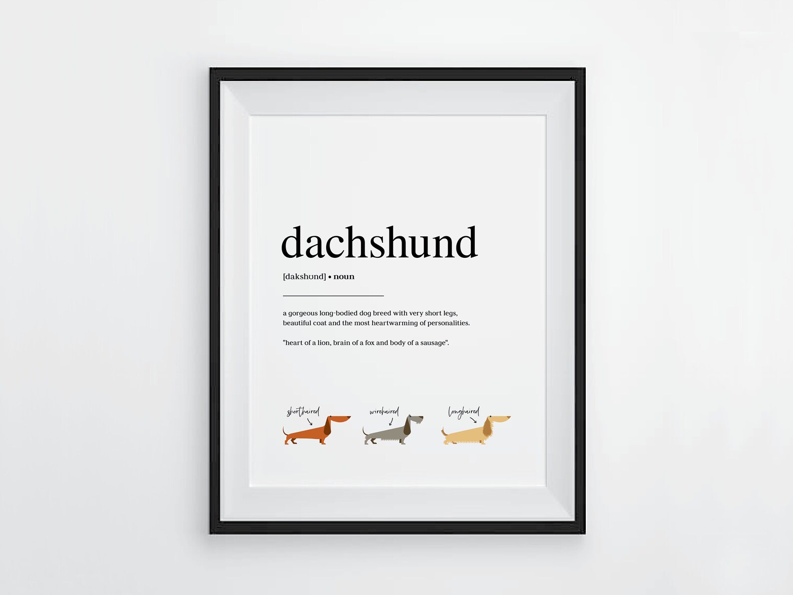 Dachshund Dog Definition Print Gift for Dog Lover Dog | Etsy