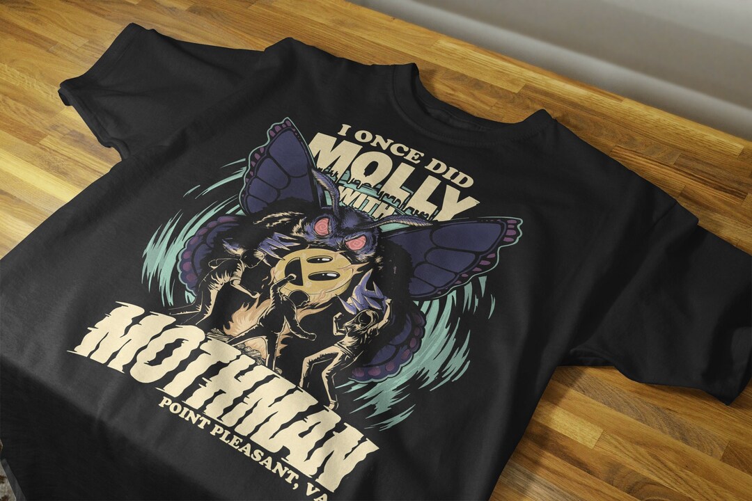 Molly With Mothman Funny T-shirt Gym T-shirt Boxy Unisex T-shirt Gym ...