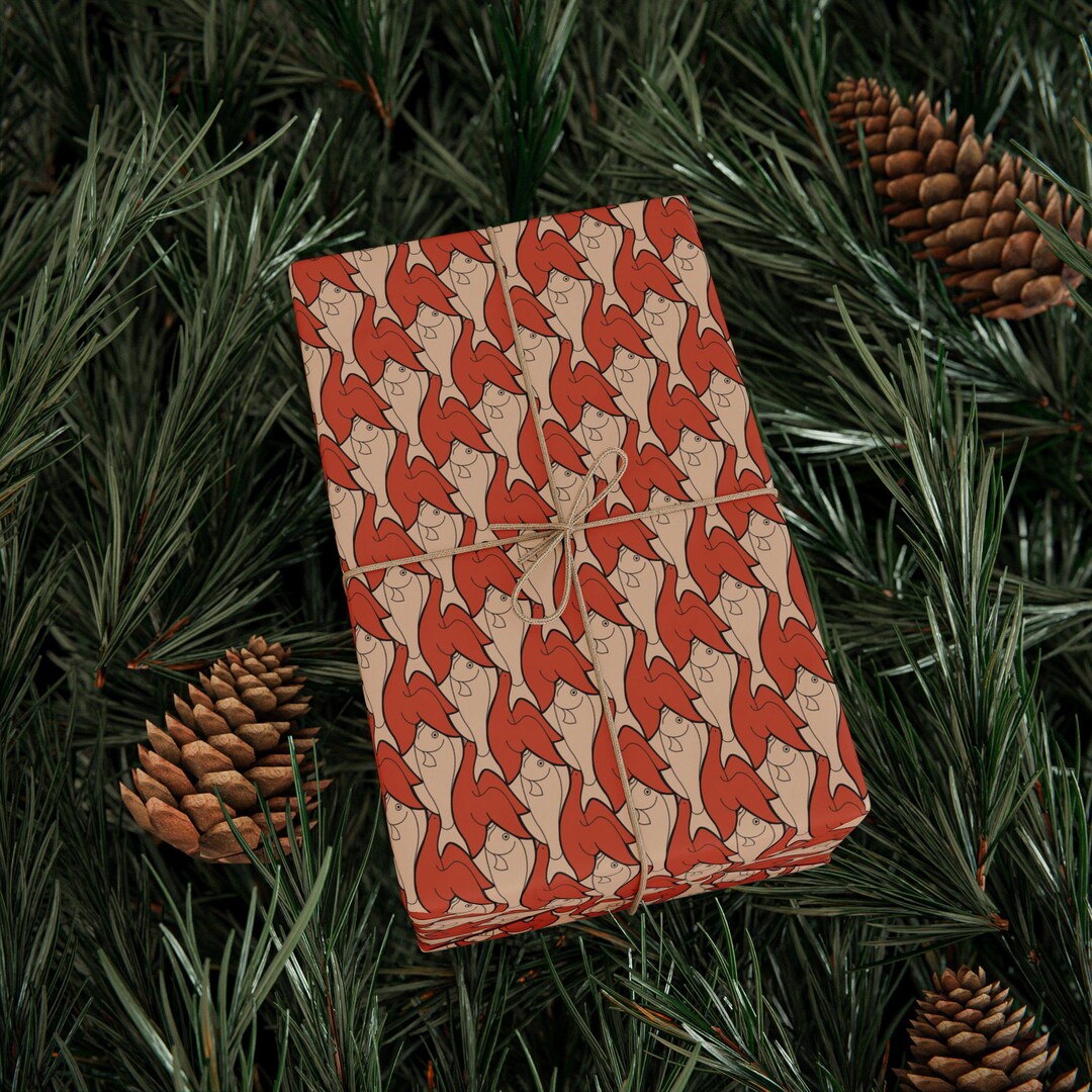 M.C. Escher Tessellation Bird and Fish Wrapping Paper - Etsy