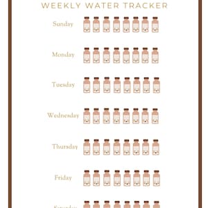Printable Download Weekly Water Tracker | Printable Weekly Step Tracker ...
