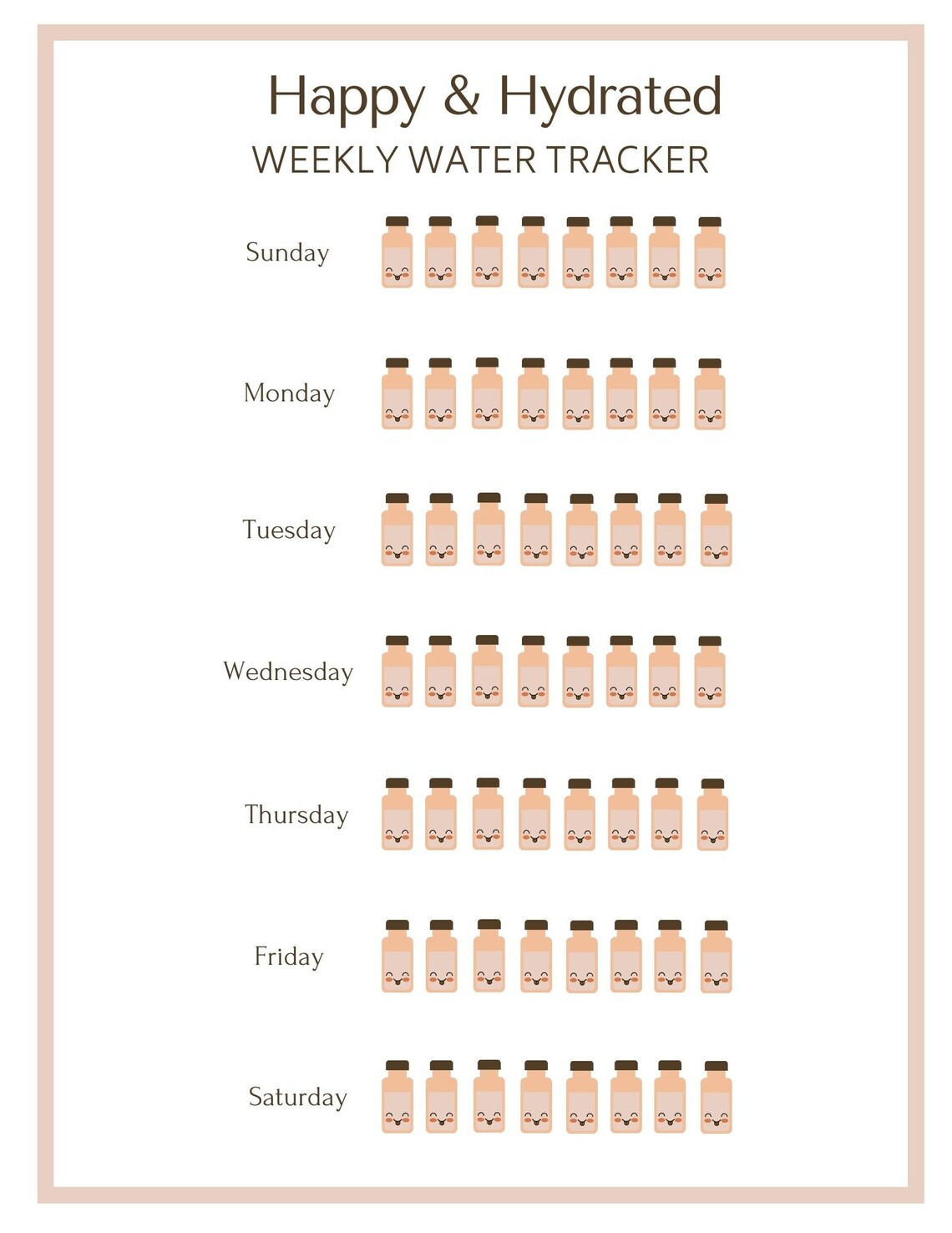 Printable Download Weekly Water Tracker Printable Weekly Step Tracker ...
