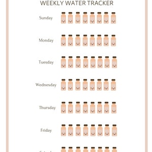 Printable Download Weekly Water Tracker | Printable Weekly Step Tracker ...