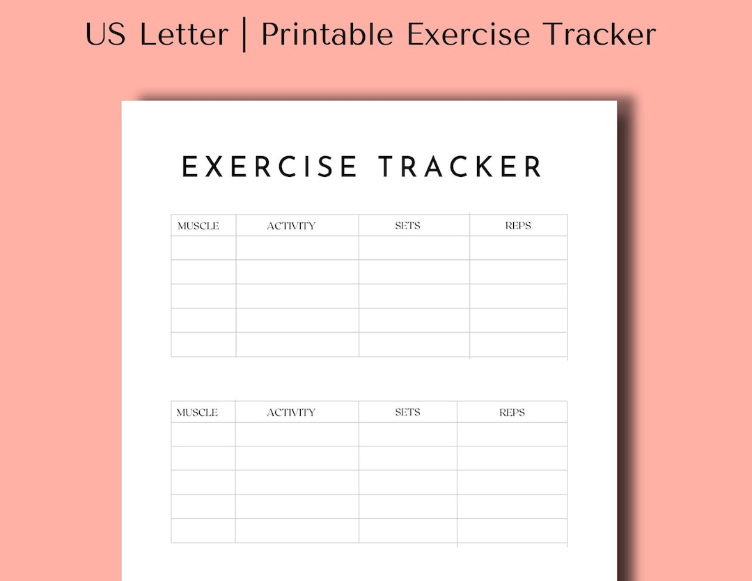 Printable Exercise Tracker - Etsy