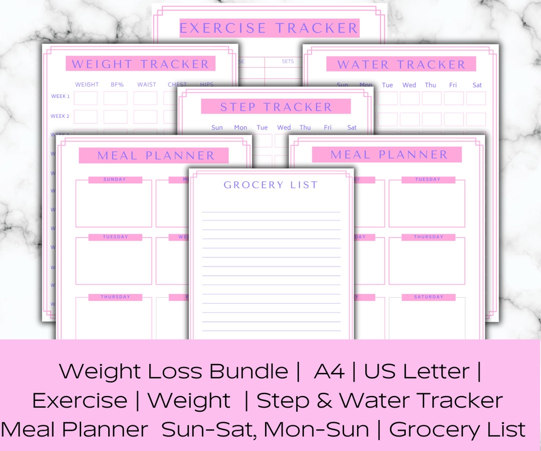 Meal Planner | Weight & Measurement Tracker | Grocery List | Water ...