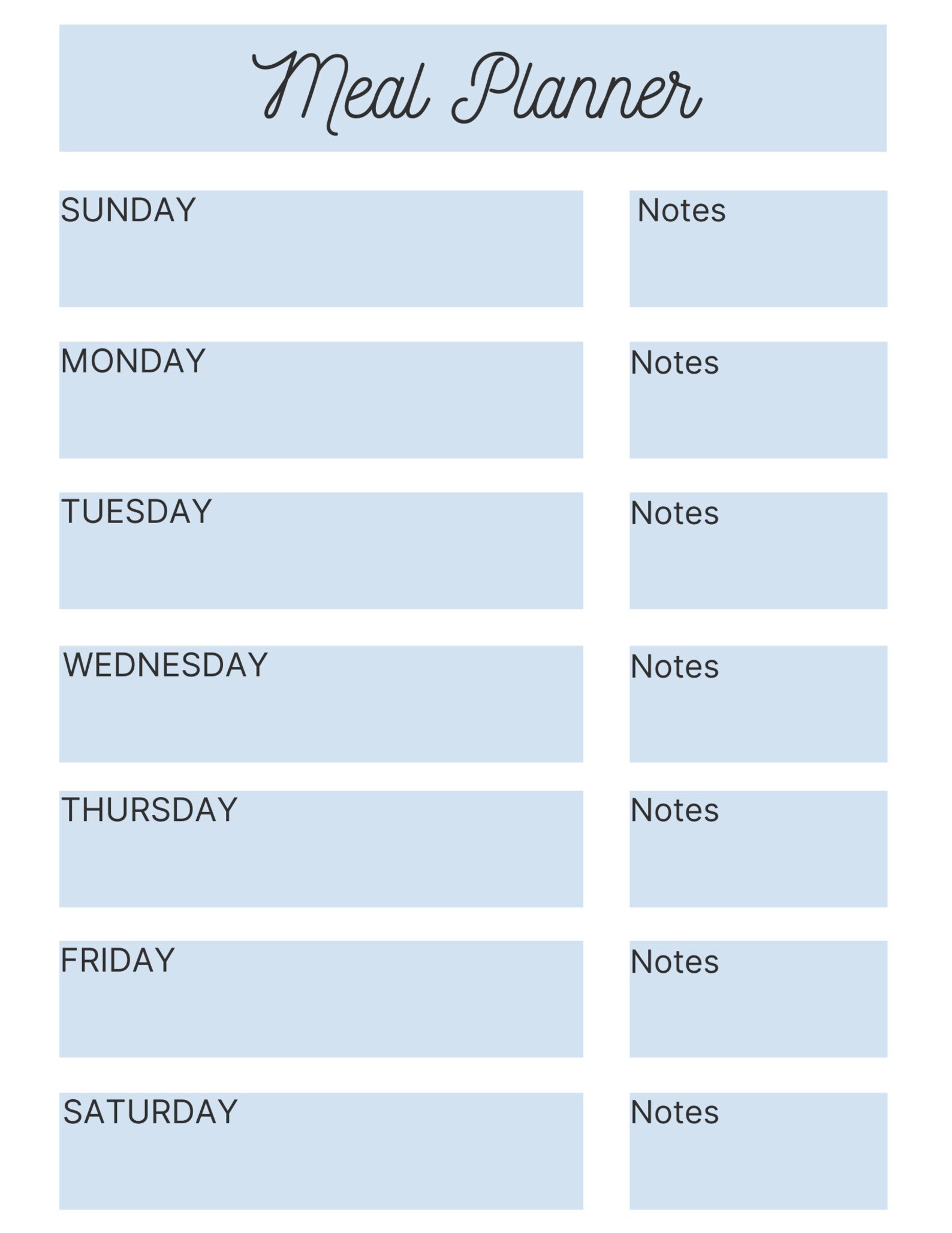Meal Planner Health Tracker Printable - Etsy