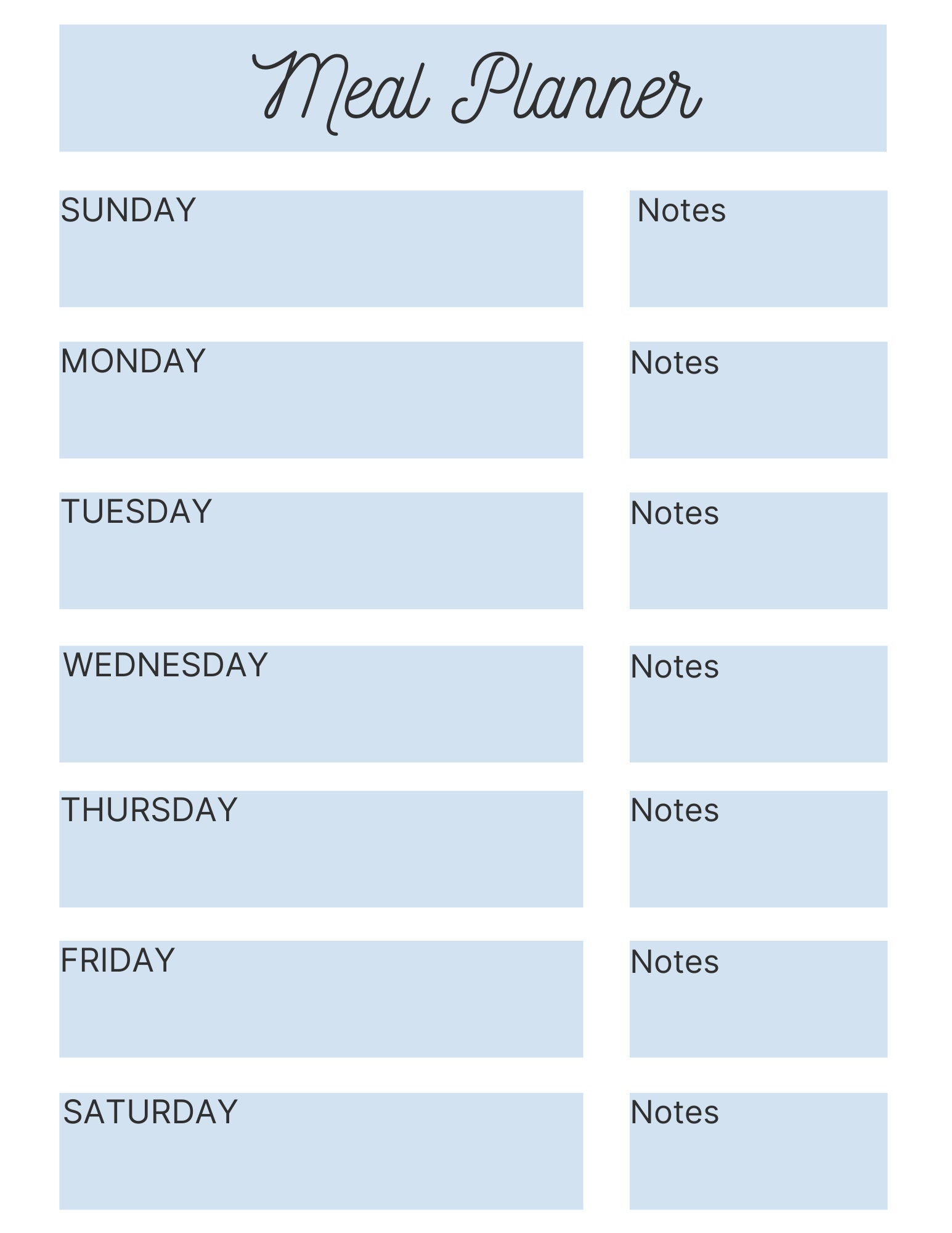 Meal Planner | Health Tracker | Printable - Etsy