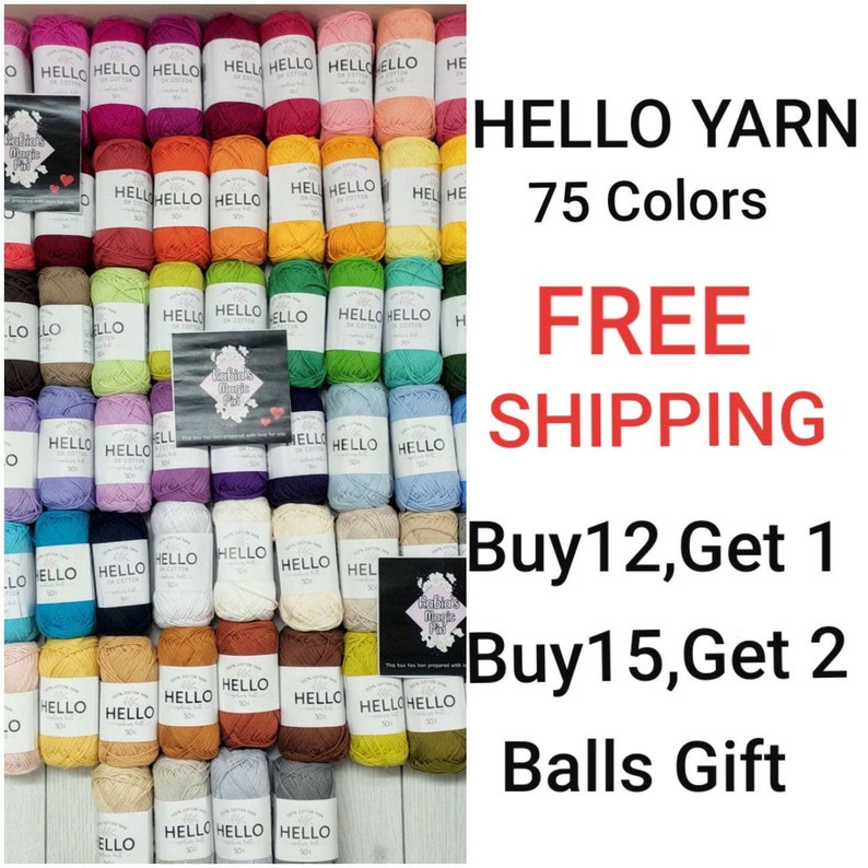 Hello Dk 100% Cotton Amigurumi/punch Needle Yarn Crochet - Etsy