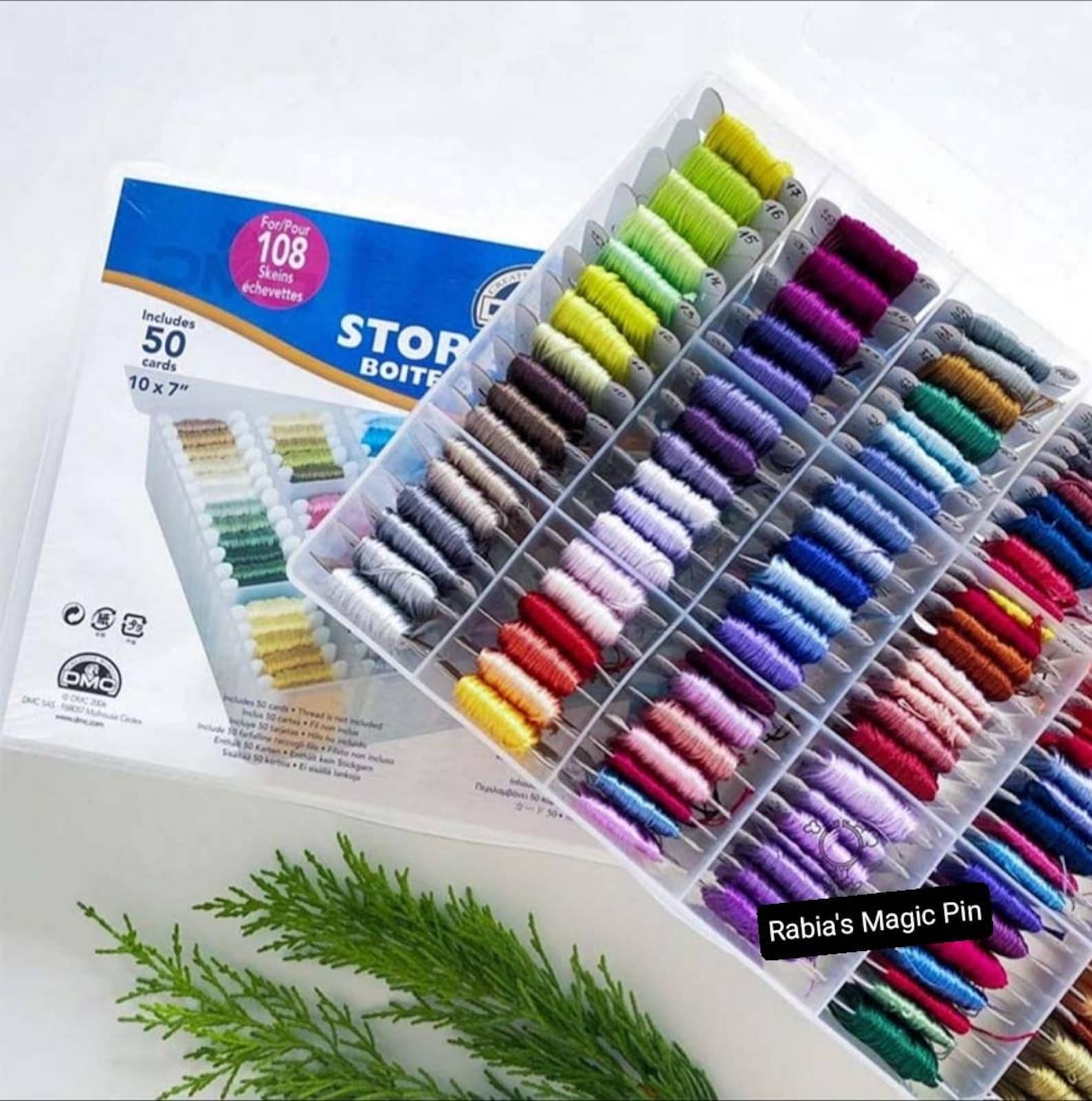 DMC Storage Box for Floss Embroidery Thread Bobbins 50 Free | Etsy