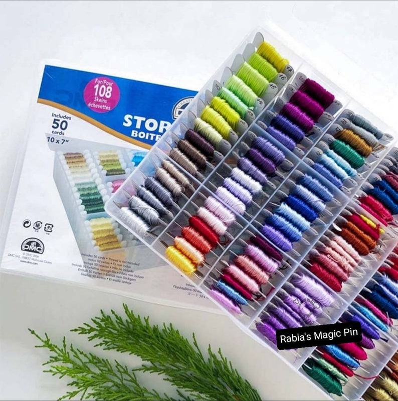 DMC Storage Box for Floss Embroidery Thread Bobbins 50 Free | Etsy