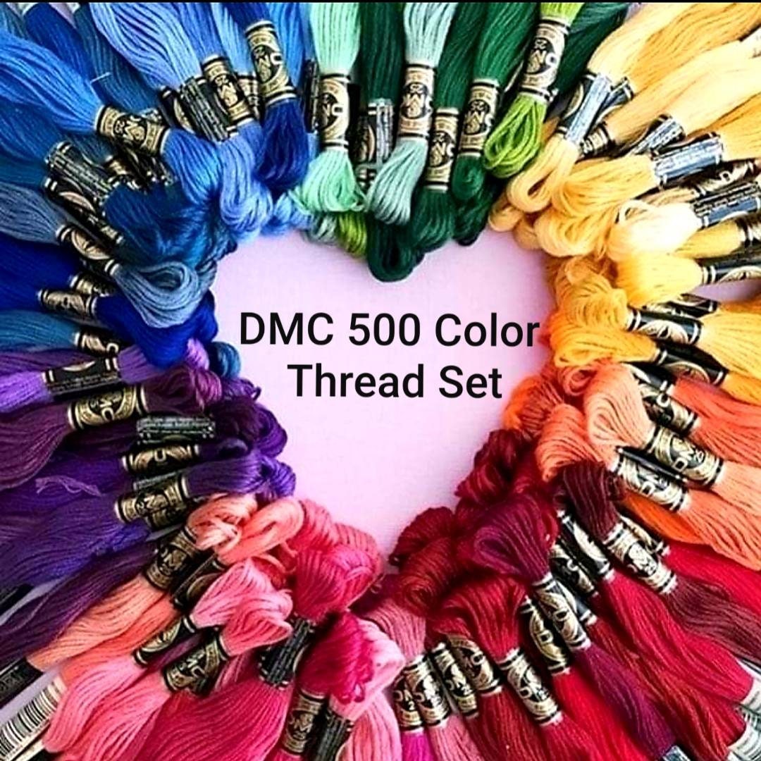 DMC Floss 500 Colors Complete Set, Cross Stitch Skeins, Embroidery ...