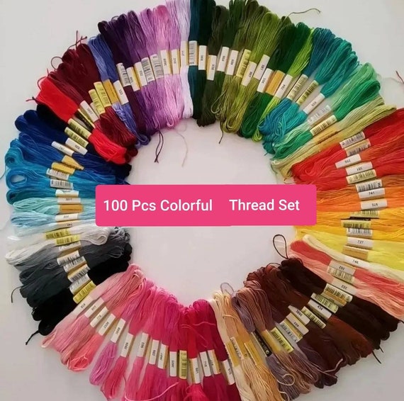 Embroidery Thread 100 Skeins Set Cross Stitch Thread Set for - Etsy