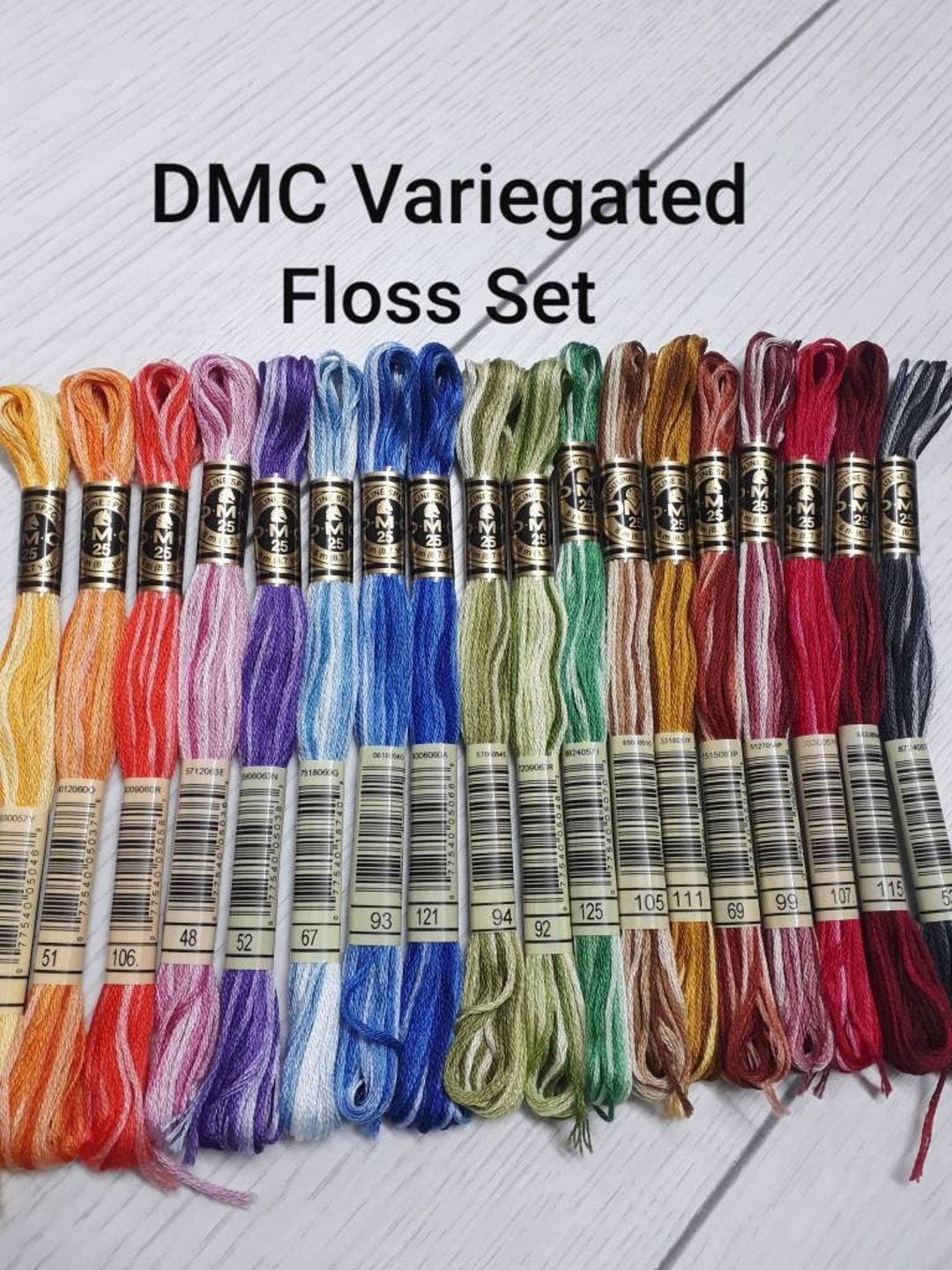 DMC Variegated Embroidery Floss Set: 18 Cotton Threads - Etsy
