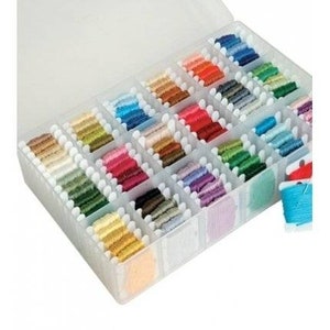 DMC Storage Box for Floss Embroidery, Thread Bobbins +50 Free Bobbins ...