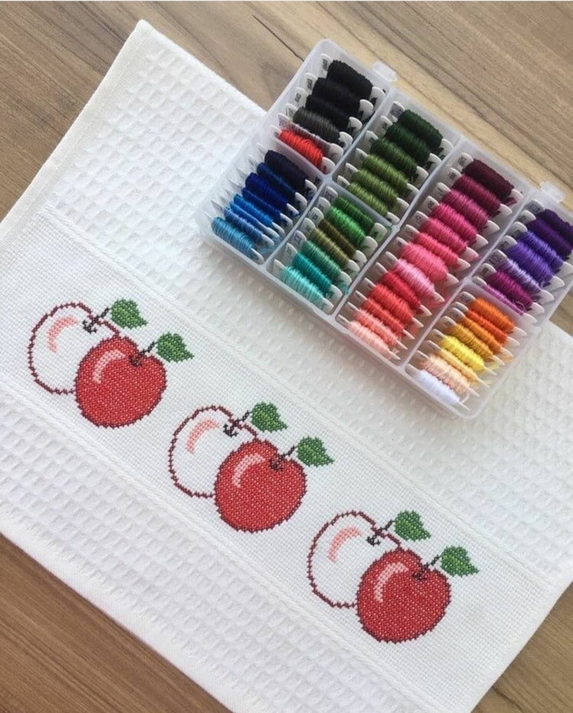 Diy Cross Stitch Tea Towel Set Hand Towel Linen Napkins | Etsy