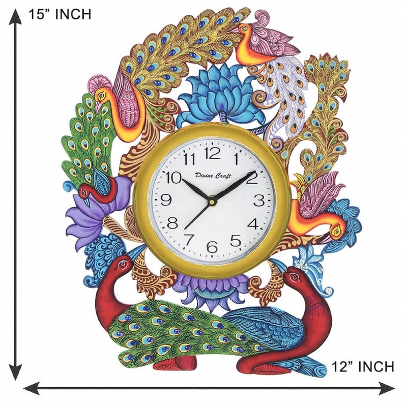 Indian Traditional Wooden Wall Clock Handmade Wooden Clock | Etsy