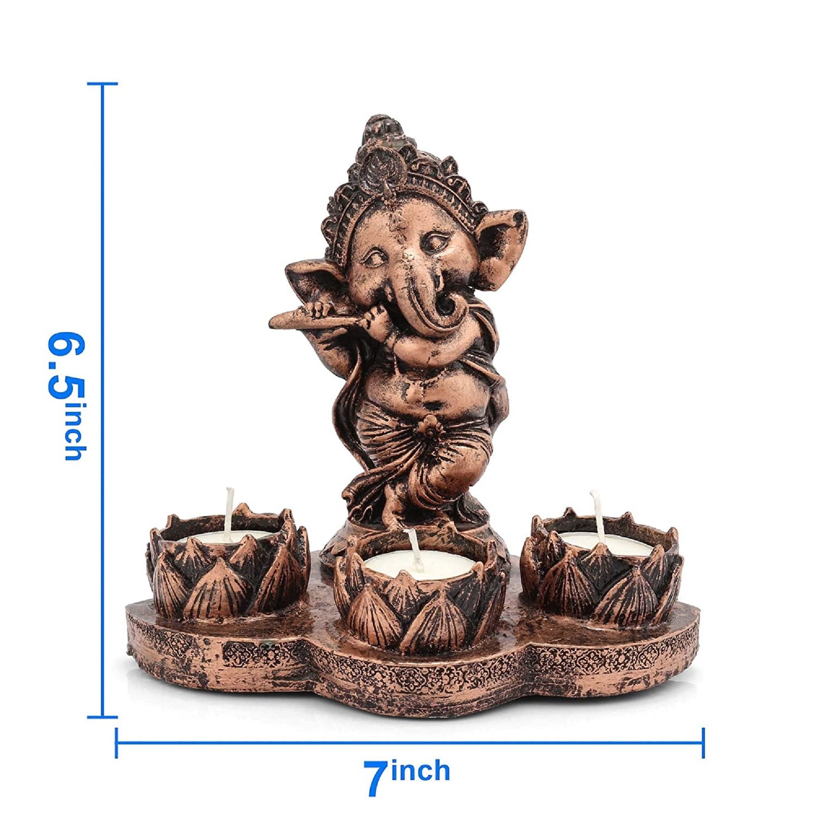 Tea Light Candle Holder Handmade Indian Bansuri Ganesha Statue | Etsy
