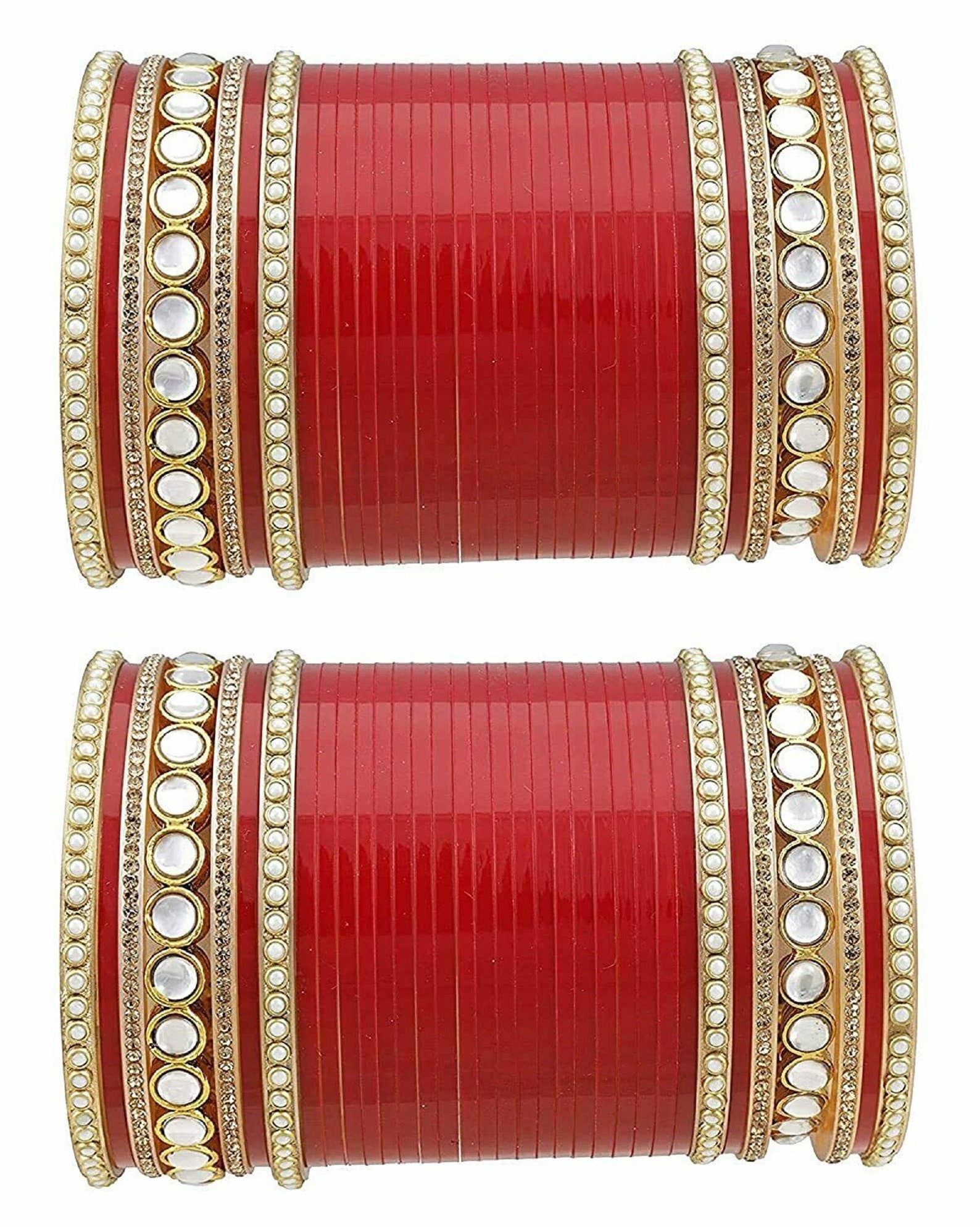 Red Bridal Chuda Set Punjabi Red Designer Wedding Chuda Women | Etsy