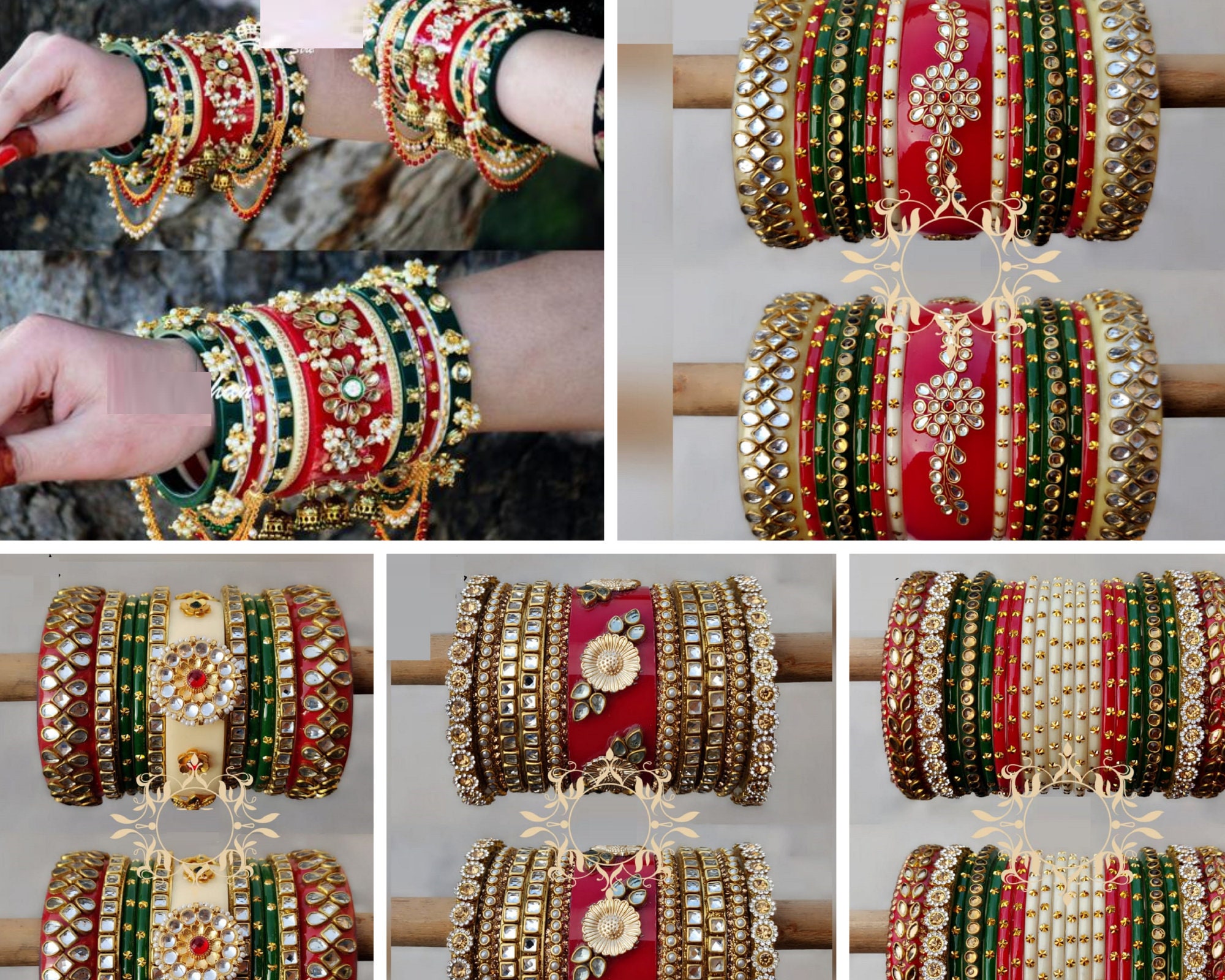 Traditional Rajwadi Bridal Red Chura Set Indian Ethnic Pearls | Etsy