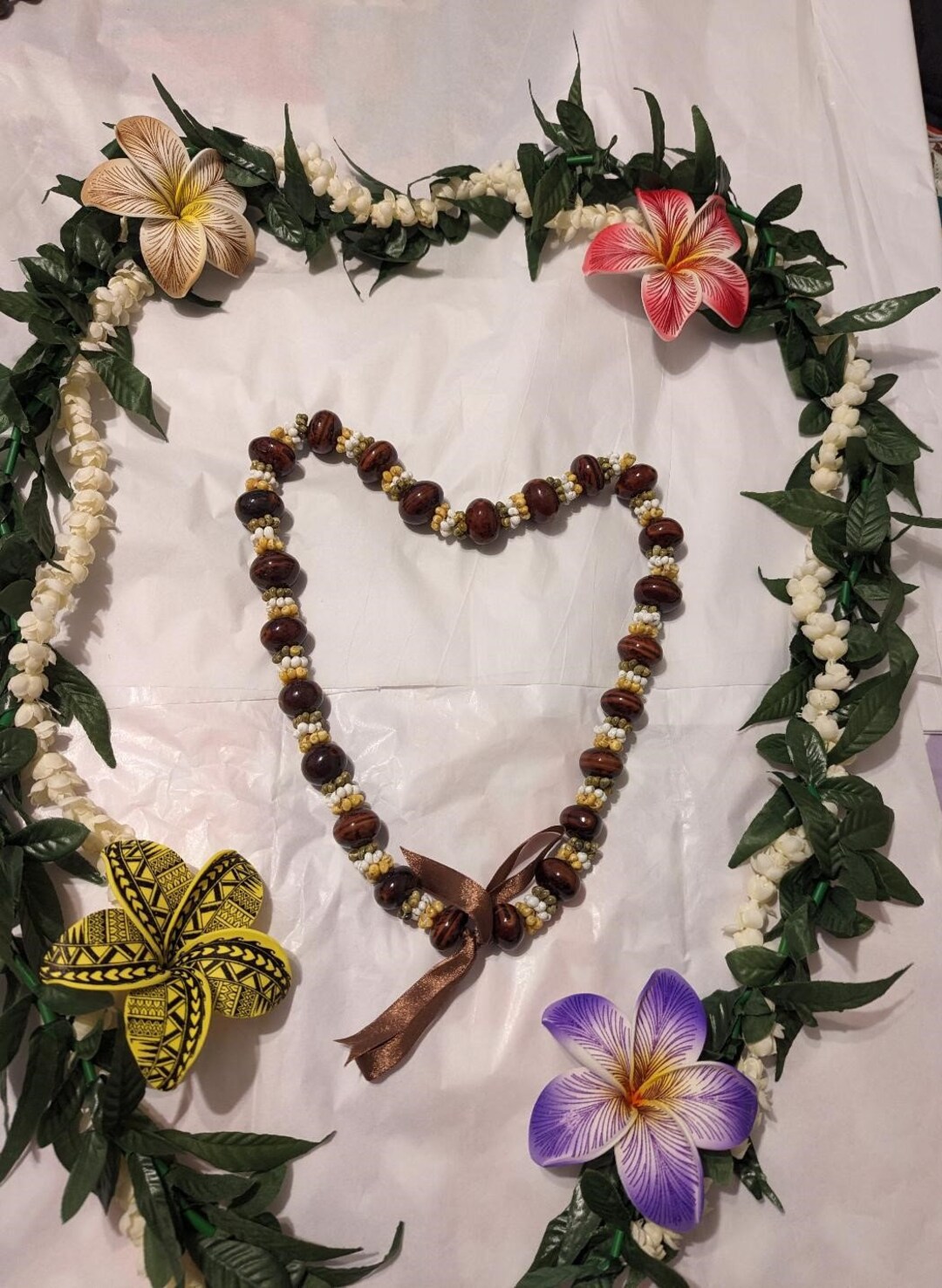 Kukui Nut and Mongo Shell Lei Elegant Wedding Graduation Lei - Etsy