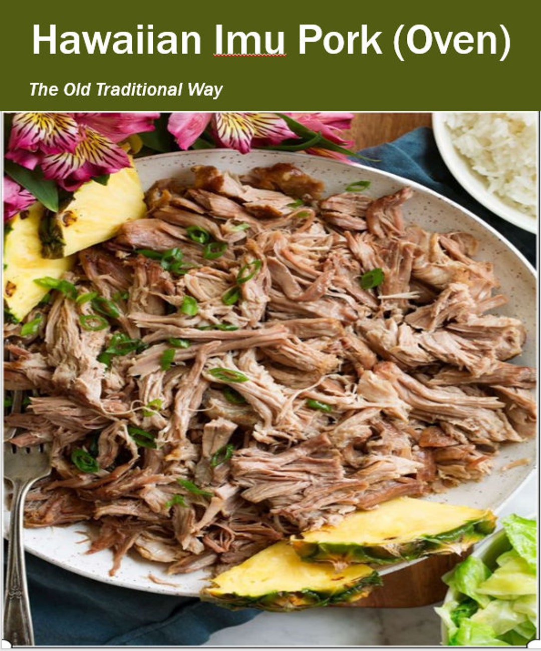 Authentic Hawaiian Imu Pork Oven Recipe Hawaii Food - Etsy Israel