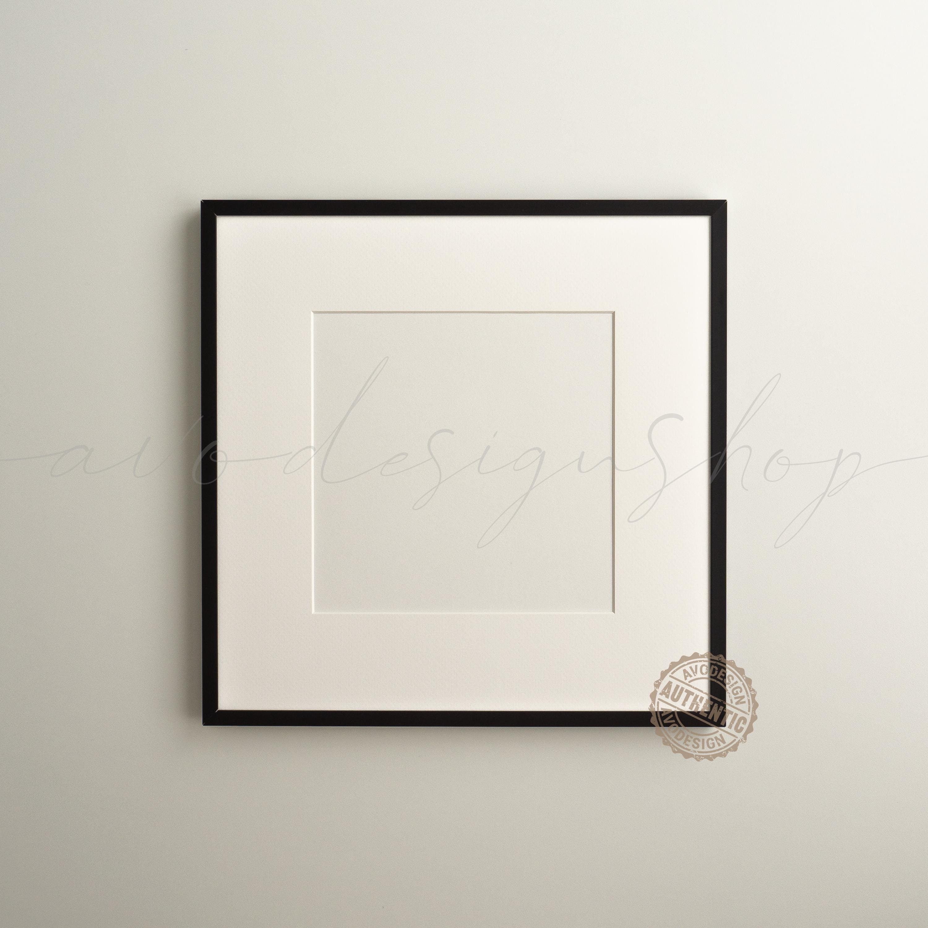 Black Metal Square Frame Mockup With MAT, 1X1 Ratio Frame Template ...