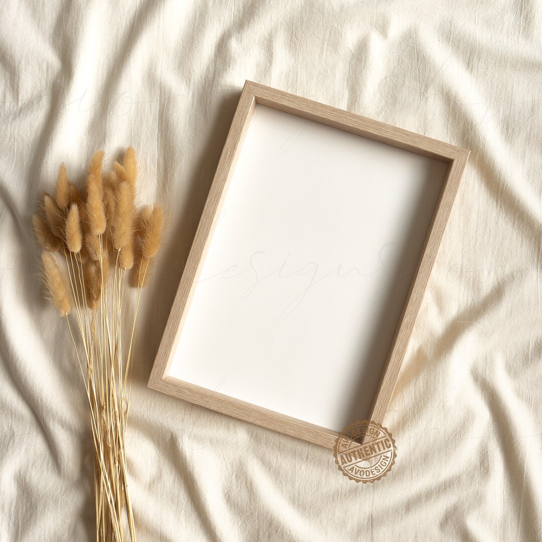 A4 Wood Frame Mockup, A4 Ratio Mockup, Wooden Frame Template, Light ...