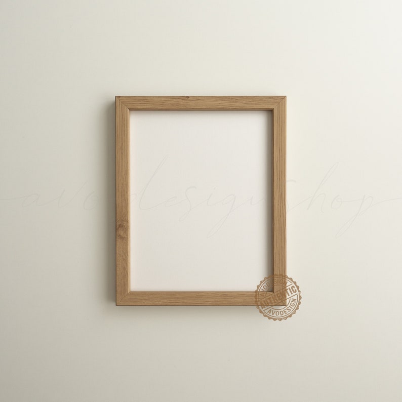 8X10 Vertical Wood Frame Mockup, 8X10 Ratio Mockup, Light Wooden ...