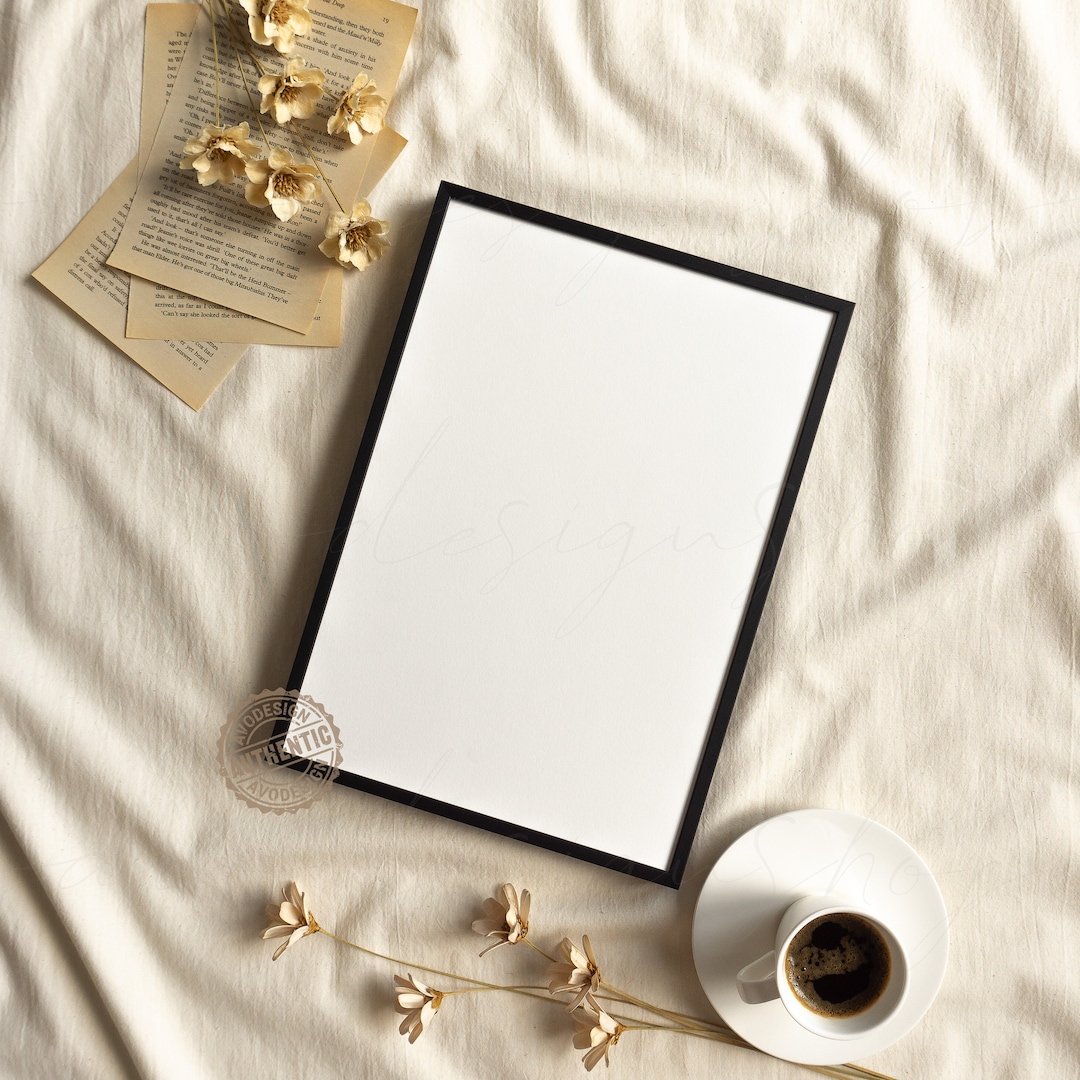 A4 Vertical Metal Frame Mockup, Black Metal Frame Template, A4 Ratio ...