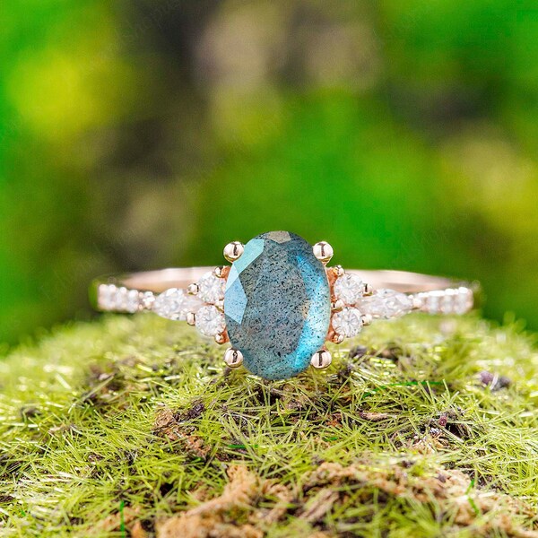 Labradorite Engagement Ring - Etsy