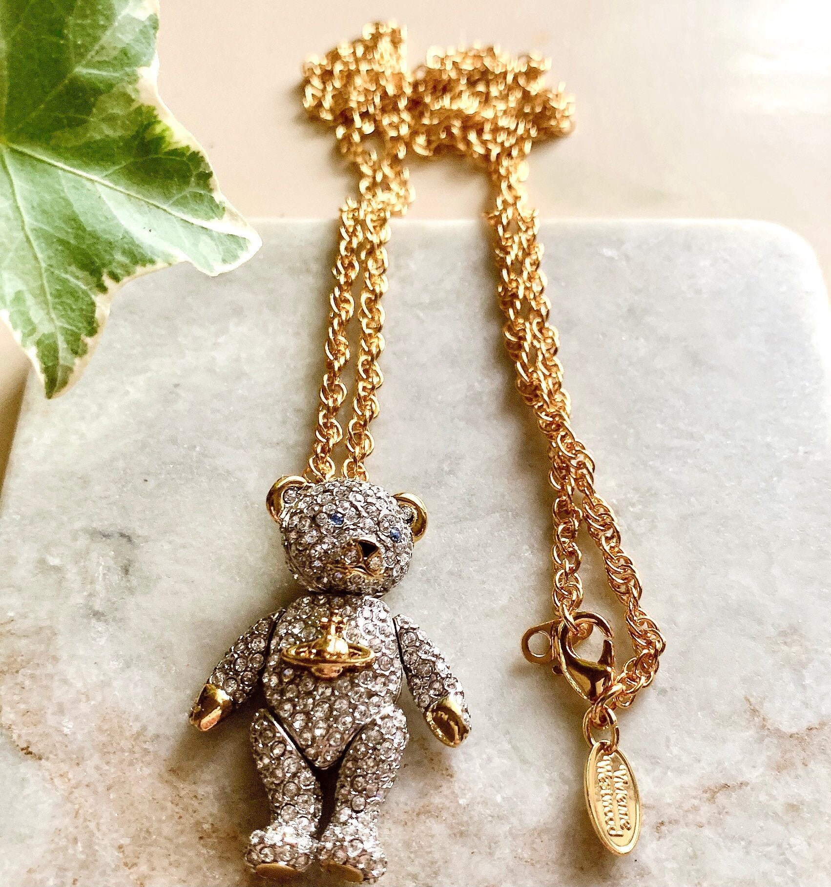 Diamond Gold Bear Saturn Long Chain Neckless - Etsy