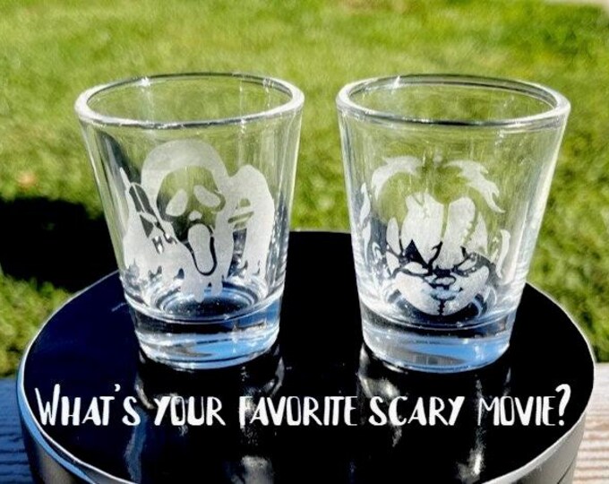 Horror Movie Inspired Etched 1.5oz Glass Shot Glass - Etsy