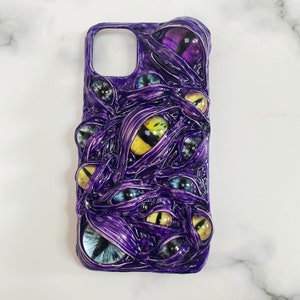 Handmade iPhone Case Glow in the Dark Purple Venom Cat Eyes Handmade ...