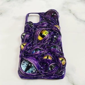 Handmade iPhone Case Glow in the Dark Purple Venom Cat Eyes Handmade ...