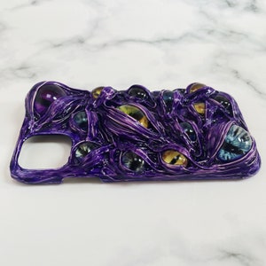 Handmade iPhone Case Glow in the Dark Purple Venom Cat Eyes Handmade ...