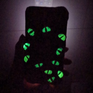 Handmade iPhone Case Glow in the Dark Purple Venom Cat Eyes Handmade ...