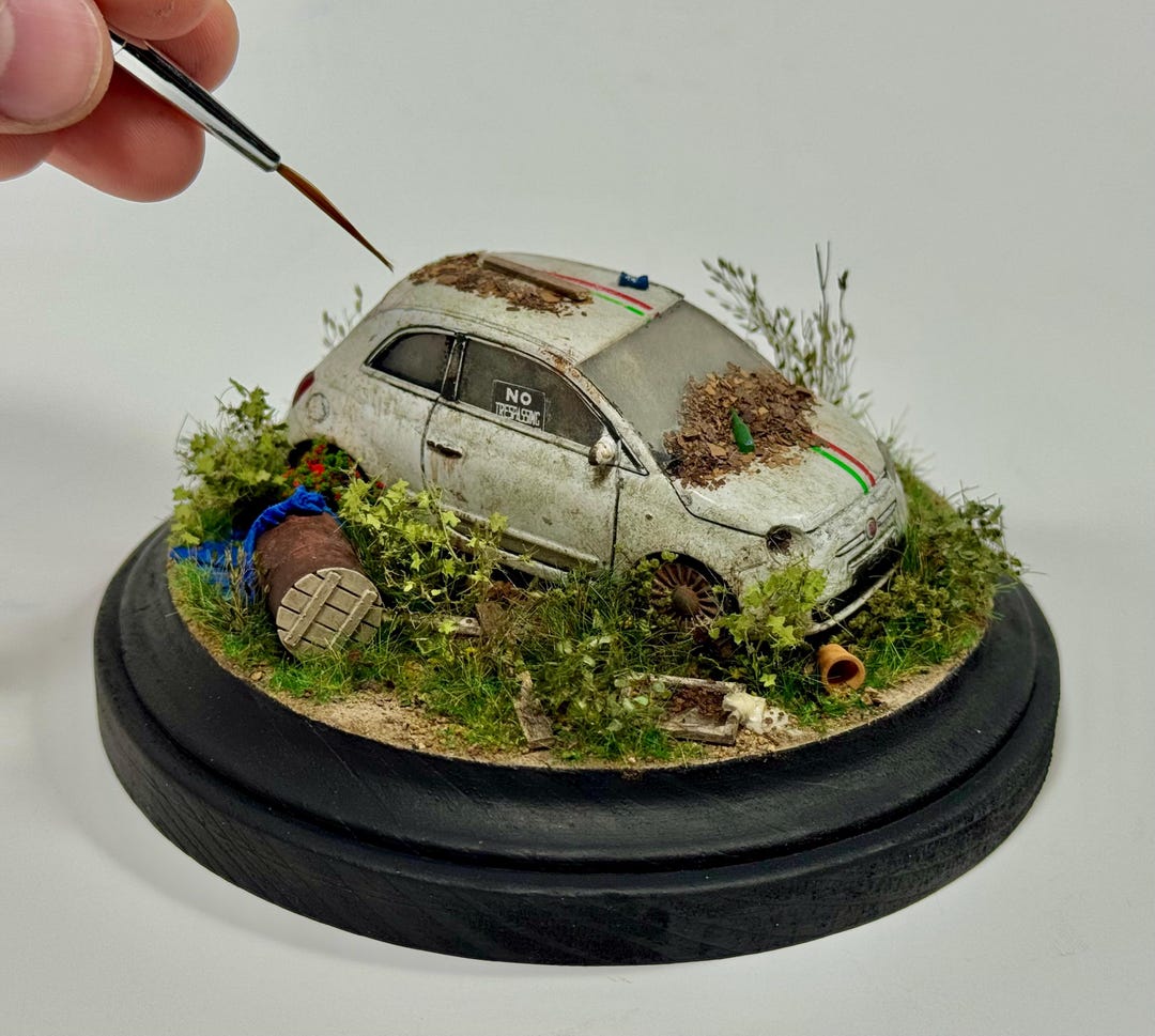 Abandoned Fiat Car Miniature Diorama - Etsy