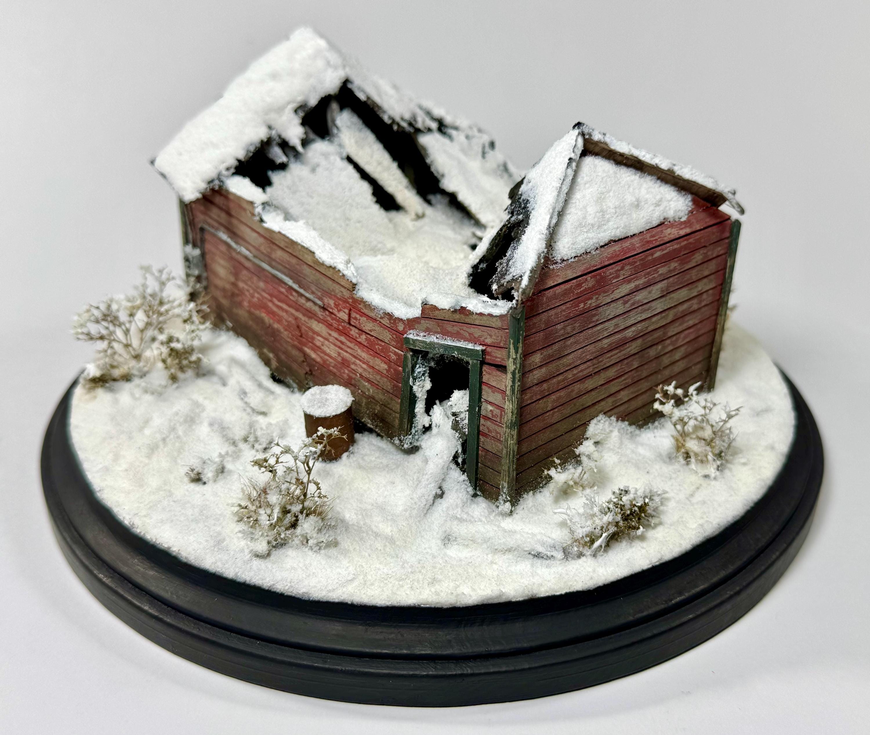 Snowy Collapsing Red Shed Diorama - Etsy
