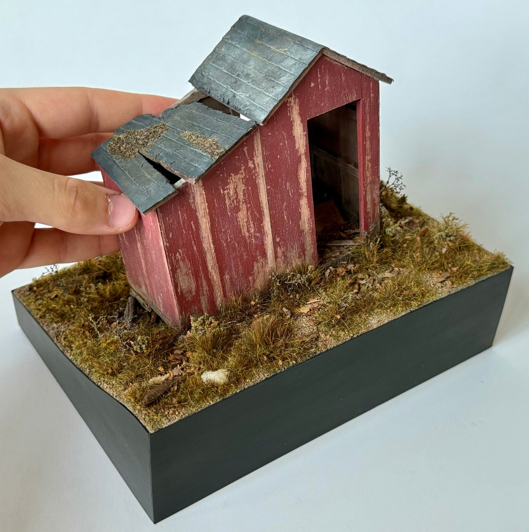 Old Collapsing Shed 1/24 Scale Miniature Diorama - Etsy