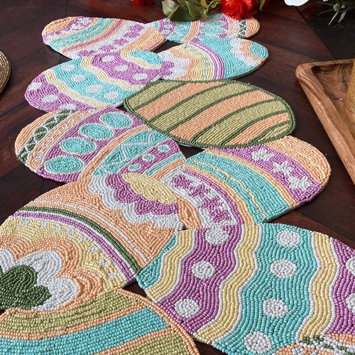 Handmade Table Runner Clover Leaf / Shamrock Hand Beaded | Etsy