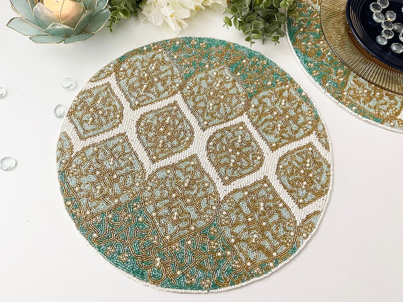 Luxury Handmade Bead Placemat Table Decoration Beaded - Etsy