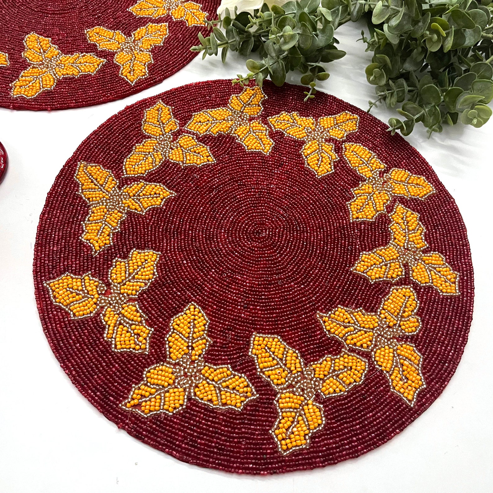 Set of 6 Christmas Special Beaded Placemat 14 Inch Gifts - Etsy