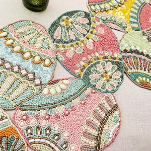 Handmade Beaded Easter Egg Table Runner: Spring Decor (13x36") - Etsy