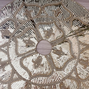 Handmade Beaded Christmas Tree Skirt Using Beads and Sequins, 60 Inch ...