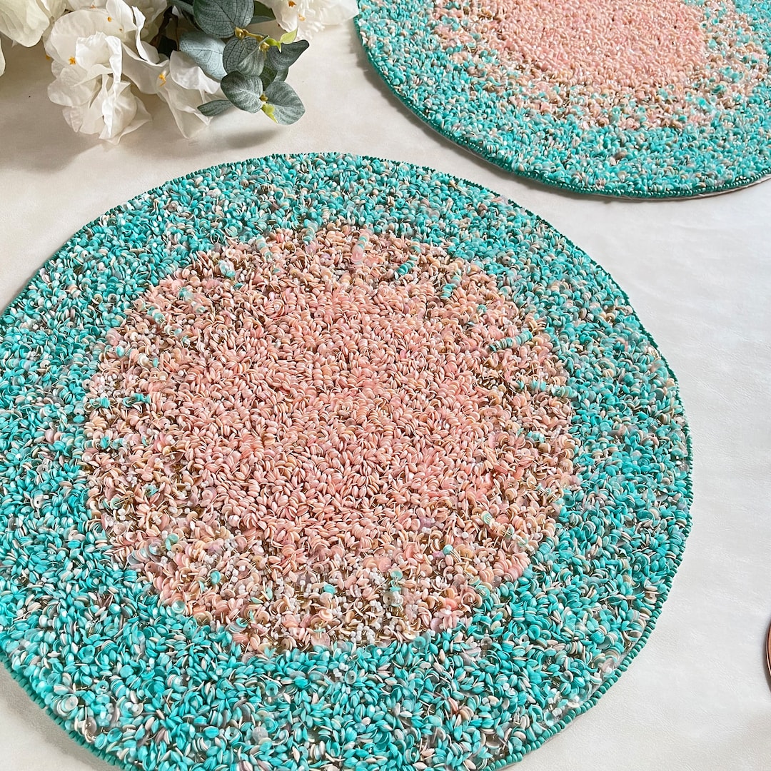 Buy Luxury Sequin and Beaded Handmade Placemat, Decorative Centrepiece ...