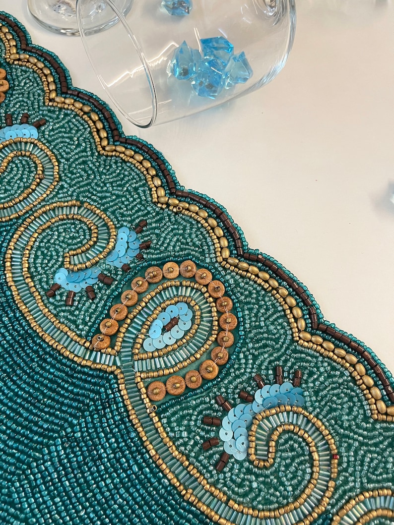 Handmade Bead Table Runner Beaded Runner 13x36inch - Etsy