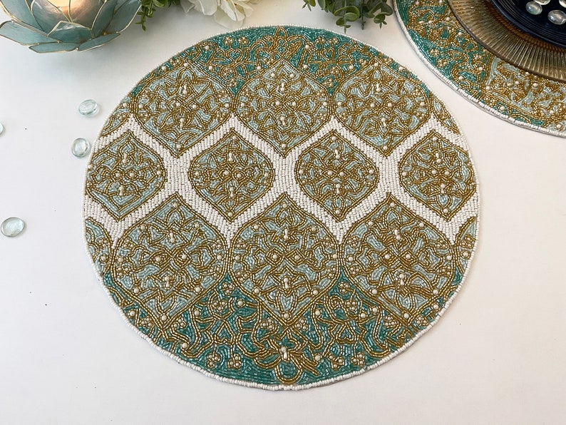 Luxury Handmade Bead Placemat Table Decoration Beaded - Etsy
