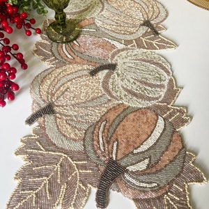 Handmade Bead Table Runner, Pumpkin Multicolour Fall Runner - Etsy