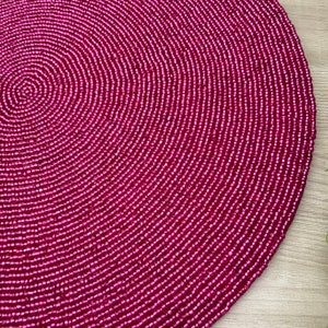 Handmade Beaded Table Mat, Charger Plate, Dark Fuscia (purplish Pink ...