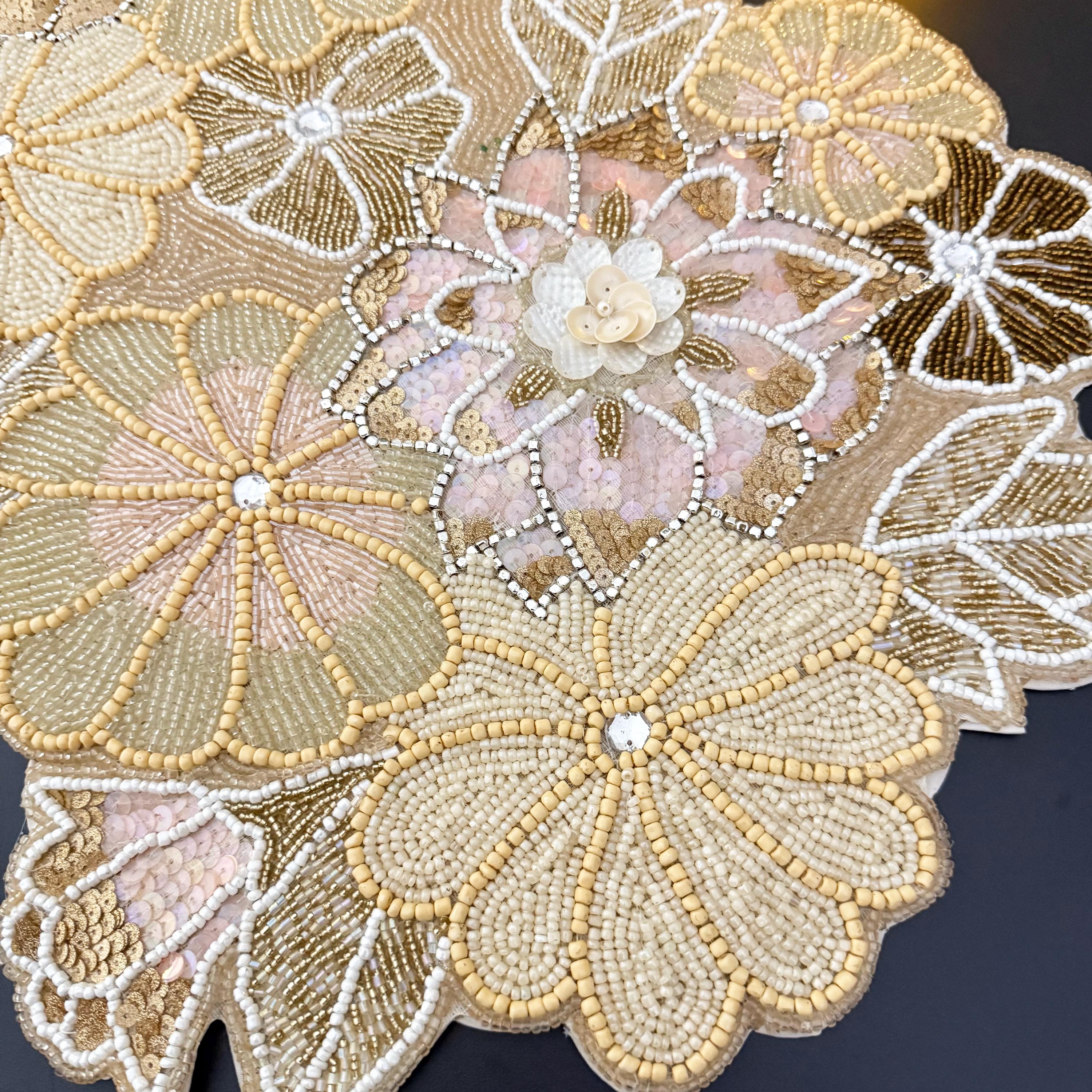 Table Runner, Handmade Beaded Spring Floral Runner, Floral, 13x36inch ...