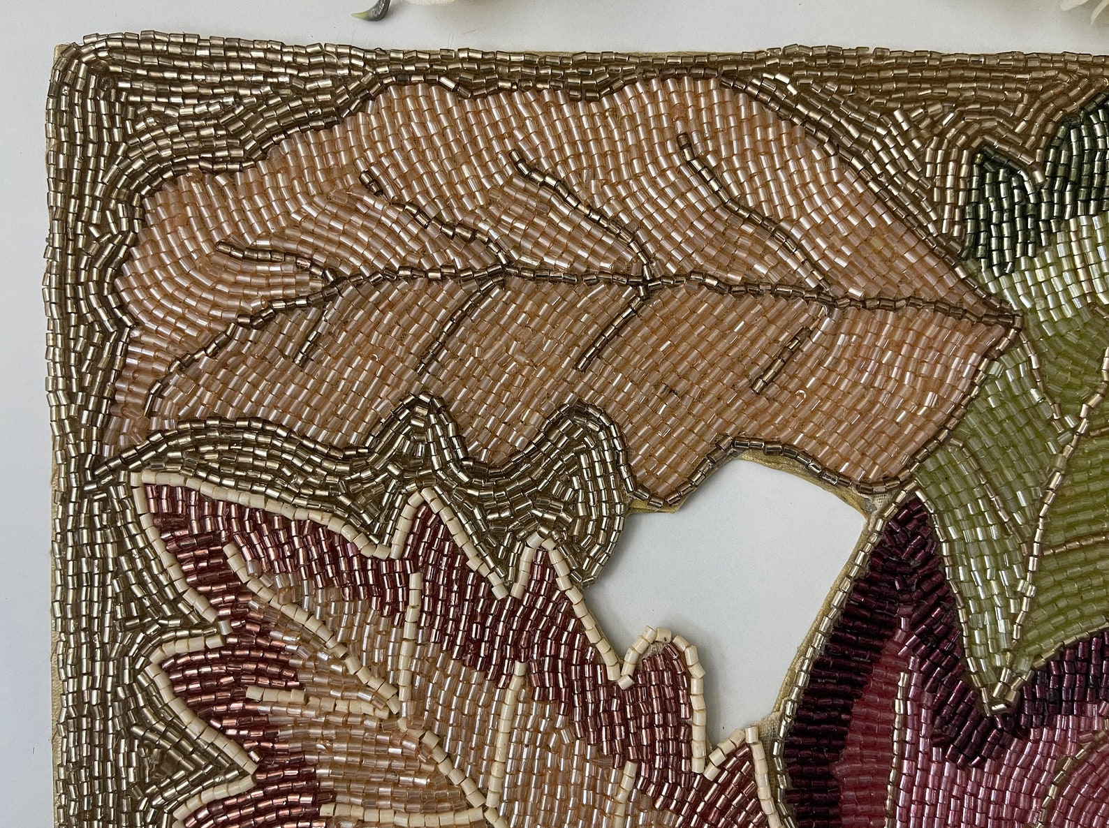 Set of 2 Handmade Beaded Placemat Maple Leaf Table Mat Bead - Etsy